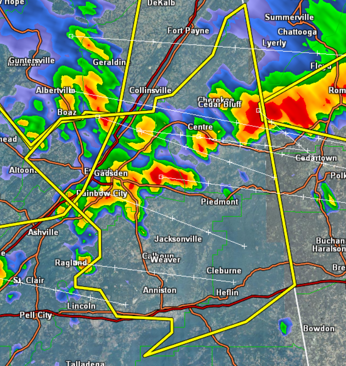 Severe Thunderstorm Warning Calhoun/Cherokee/Cleburne/Etowah until 6:45 ...