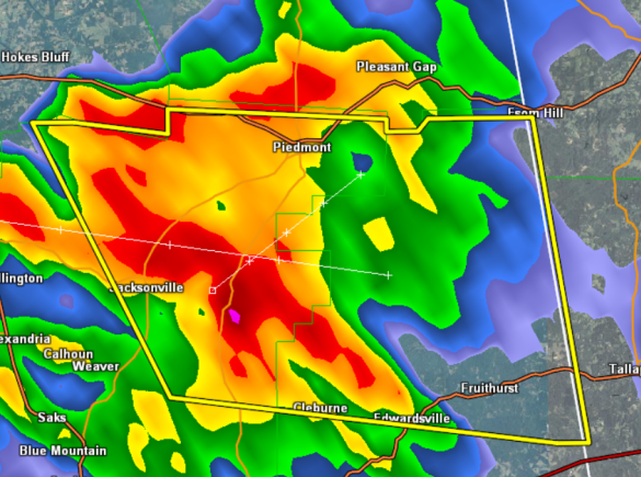 Severe Thunderstorm Warning Calhoun/Cleburne until 4 PM : The Alabama ...