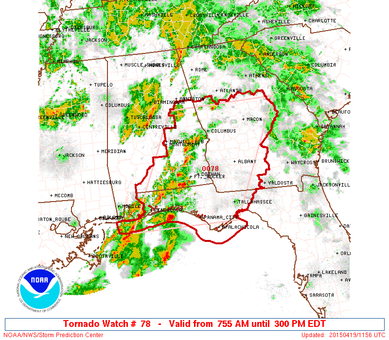 Tornado Watch – Southeast Alabama : The Alabama Weather Blog