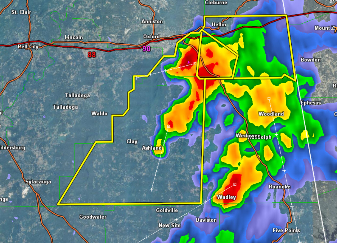 Severe Thunderstorm Warning Clay/Cleburne til 9:00PM : The Alabama ...