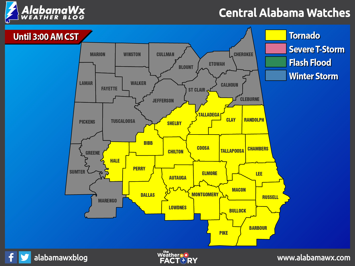 A Few Counties Trimmed From The Tornado Watch : The Alabama Weather Blog