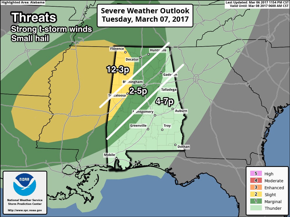 Strong Storms Move In Later Today : The Alabama Weather Blog