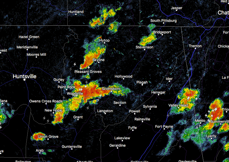Strong Storms Now Impacting Jackson County : The Alabama Weather Blog