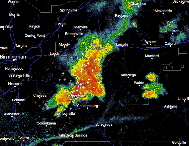 Strong Storms Now Impacting Talladega County : The Alabama Weather Blog