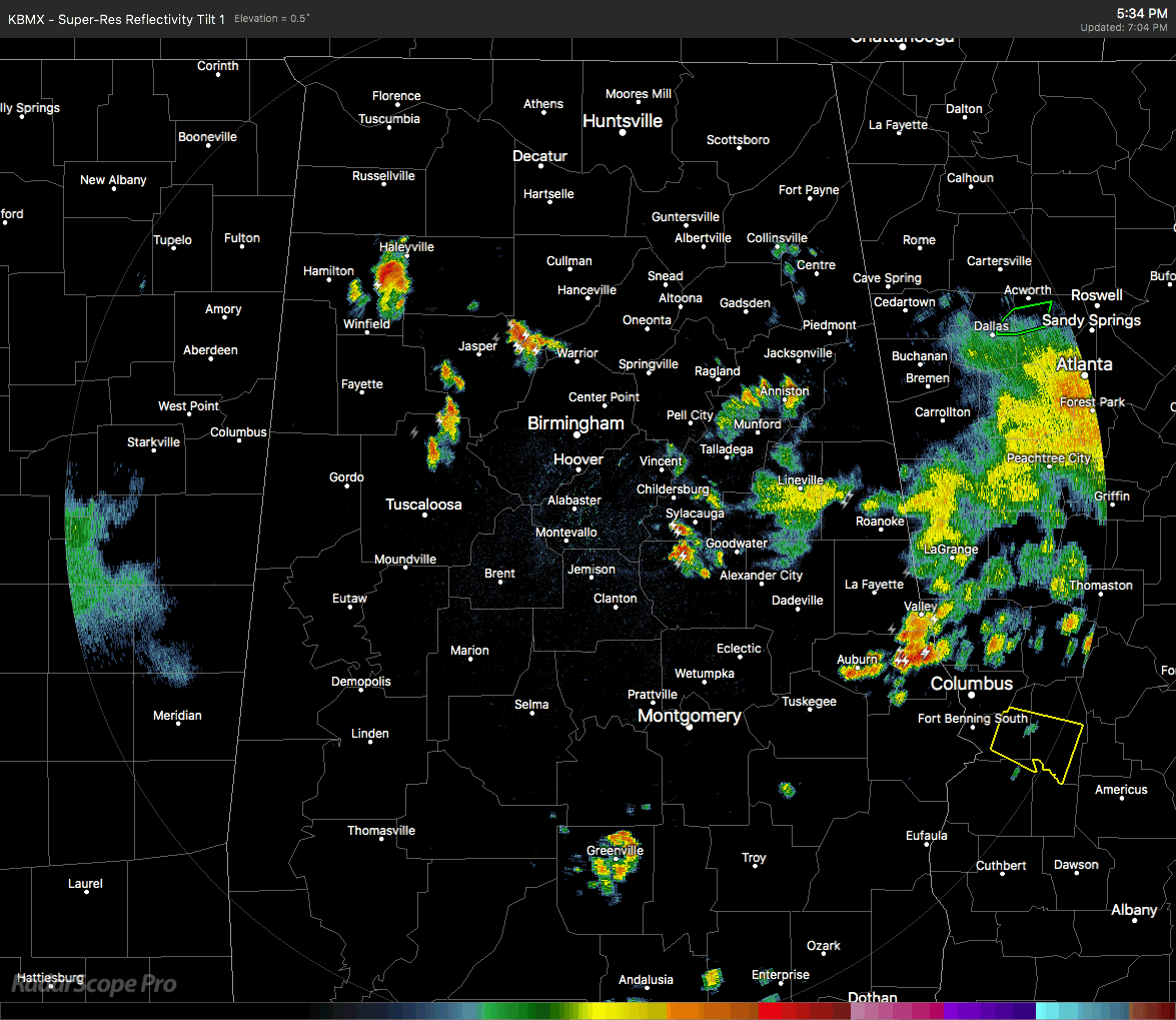 A Quick Check On Our Weather At 7:10 PM : The Alabama Weather Blog