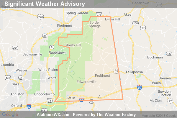 Significant Weather Advisory For Northeastern Cleburne County Until 2: ...