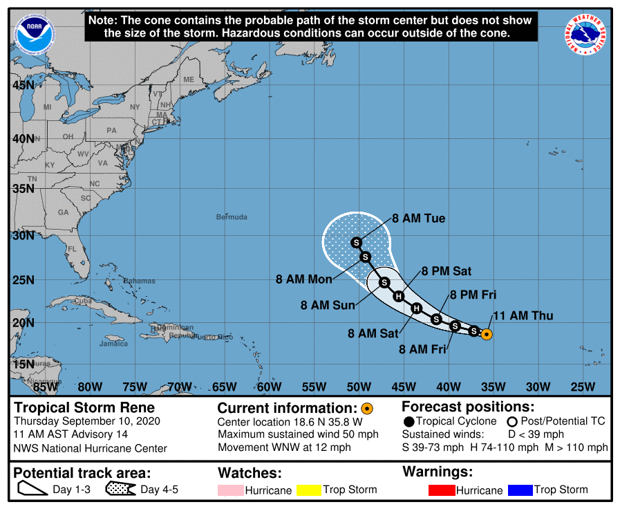 Rene is Strengthening, Expected to Become a Hurricane by Saturday : The ...