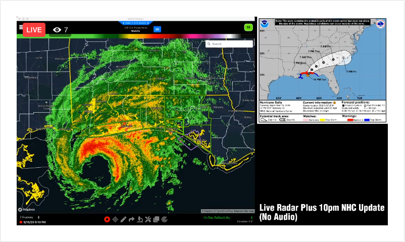 ENDED – Live Radar Stream of Hurricane Sally : The Alabama Weather Blog